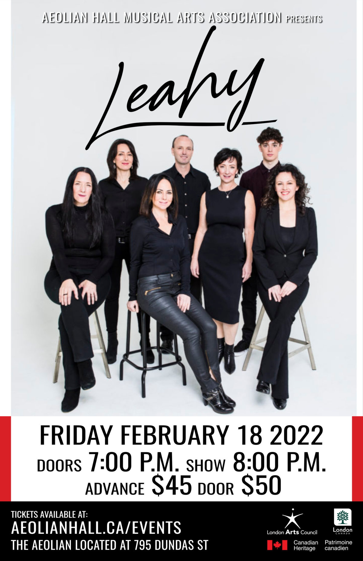 Leahy: POSTPONED… NEW DATE ANNOUNCED SOON – The Aeolian Hall