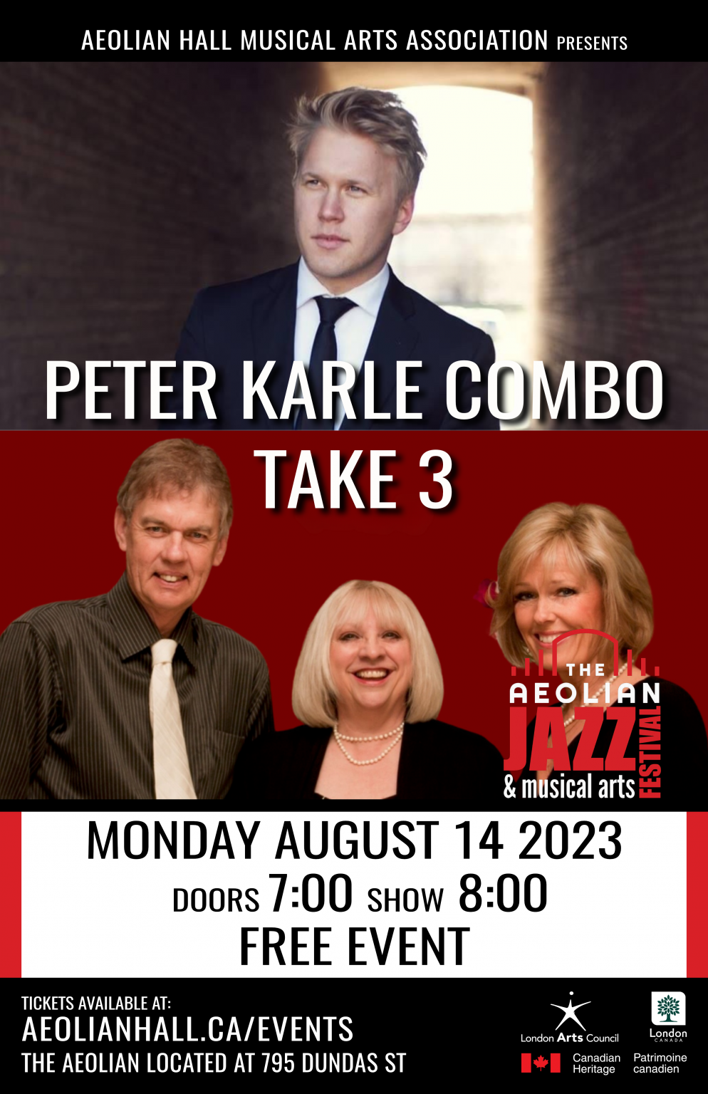 AJAMAF: Peter Karle Combo & Take 3 – The Aeolian Hall